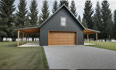 2 Car Garage Build Plan With Carports 45 X 25 Etsy