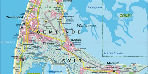 Map Of Sylt Island In Germany Schleswig Holstein Welt Atlasde
