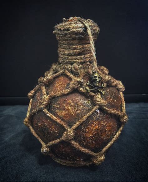 Old Leather Bottles Old Leather Flask Aesthetic Pirate Potion Bottle