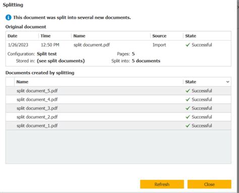 how to split a document using a document processing configuration · docuware support portal