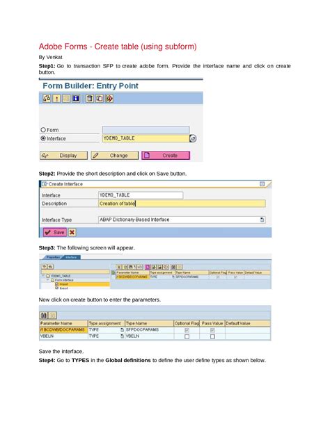 Docx Adobe Forms Create Table Using Subform Dokumentips