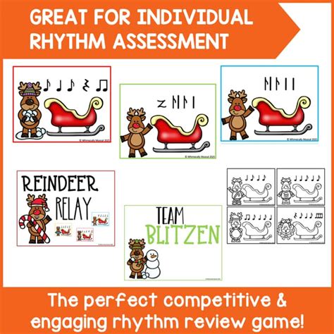 Rhythm Review Game For Syncopa Reindeer Rhythm Relay Race Tpt