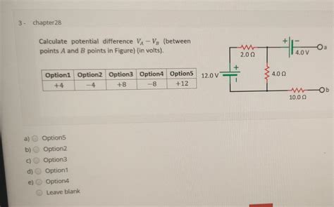 Solved Calculate Potential Difference Va−vb Between Points