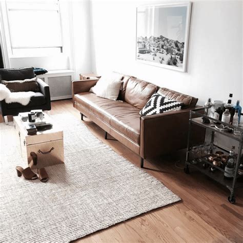 Brown Leather Sofa Geo Pillow Brown Living Room Leather Sofa Living