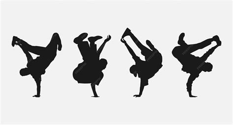 Premium Vector Set Bundle Of Breakdancer Silhouettes Vector Illustration