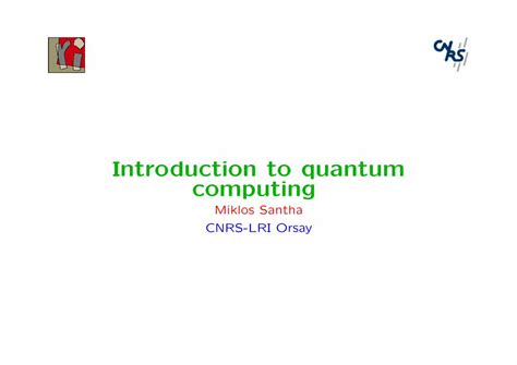Pdf Introduction To Quantum Computing Irifsanthacoursquantum