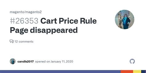 cart price rule page disappeared · issue 26353 · magento magento2 · github