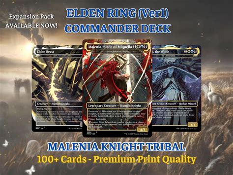 Elden Ring Mtg Proxy Commander Deck Completet Set Of 100 Card Custom