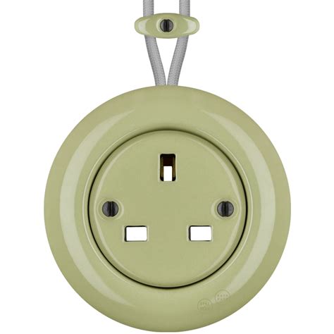 Porcelain Katy Paty Colona Round Surface Mounted Uk Socket Moss Green