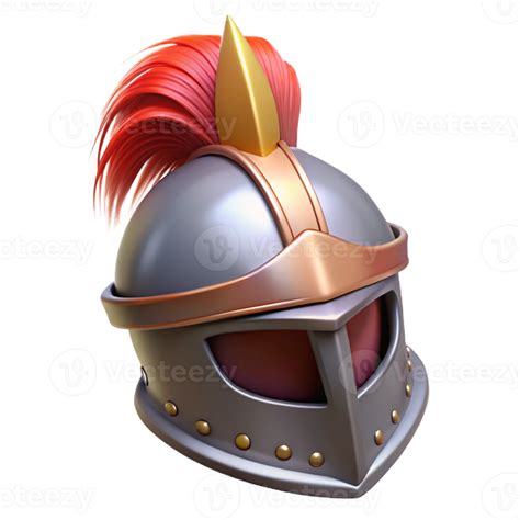 Impressive Creative A Stylized Cartoon Knight Helmet With A Plume