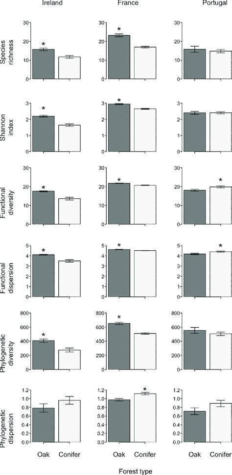 Responses Of Bird Assemblages To Semi Natural Oak Forests And Conifer Download Scientific