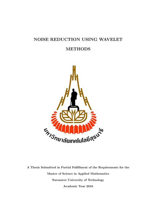 Pdf Noise Reduction Using Wavelet Methods Dokumentips