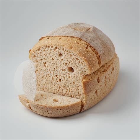 Light Beige Gluten Free Bread Loaf Sliced On White Background Stock Illustration Illustration
