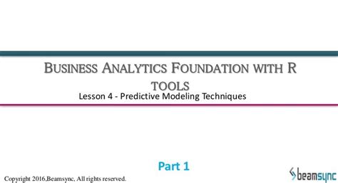 Introducing Business Analytics Foundations Course With The Use Of R Tool By Beamsync In