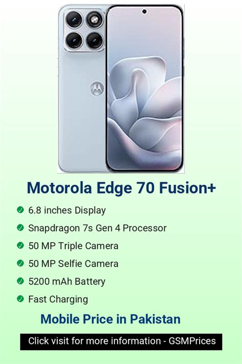Motorola Edge 70 Fusion Smartphone Price In Pakistan And Full