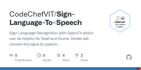 Github Codechefvit Sign Language To Speech Sign Language Recognition With Opencv Which Can Be