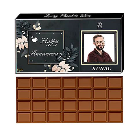 Buysend Personalised Happy Anniversary Chocolate Online Fnp
