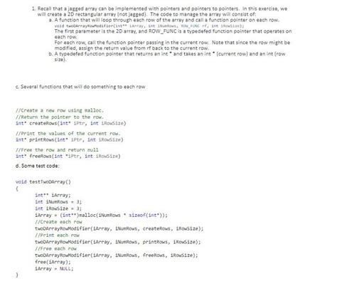 Solved Recall That A Jagged Array Can Be Implemented With Chegg