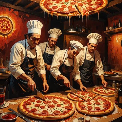 Expressionist Mafia Pizza Makers Culinary Art In Ai Art