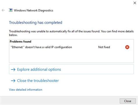 Ethernet Doesnt Have A Valid IP Configuration Unidentified Network Windows Windows
