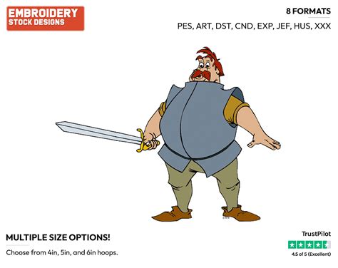 Sir Ector Disneys The Sword In The Stone Embroidery Design In 3