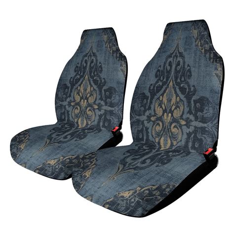 Blue Damask Patterned Rug Car Seat Covers Front Seats Universal Fit For
