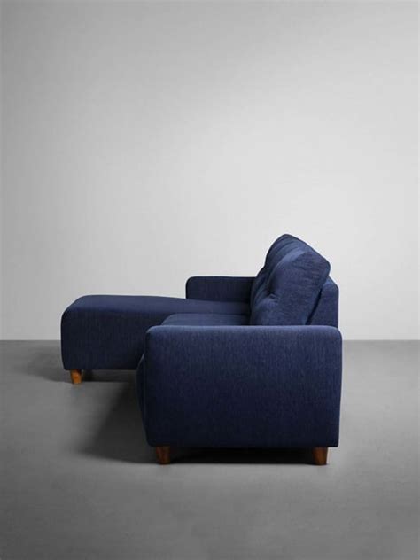 Sleepyhead Yolo Berry Blue Fabric 3 Seater Lhs L Shape Sofa Set