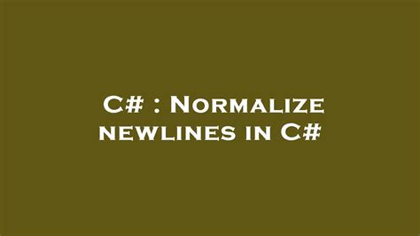 C Normalize Newlines In C Youtube