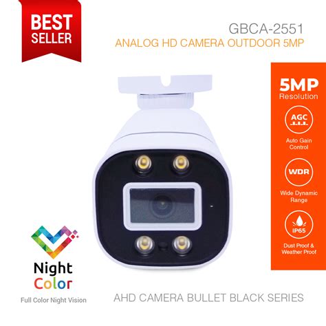 Analog Hd Security Camera Outdoor 5mp Gbca 2551 Black Series Glenz