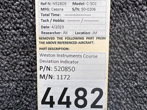 520850 Weston Instruments 1172 Course Deviation Indicator