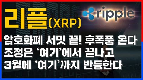엑스알피리플 전망 암호화폐 서밋 실망 매물은 여기까지 나옵니다 그리고 3월 반등은 여기까지 나올겁니다 추가