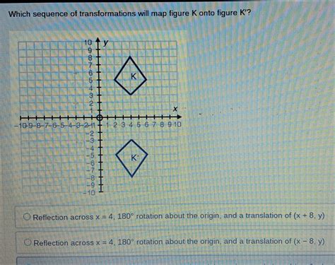 which sequence of transformations will map figure k onto figure k