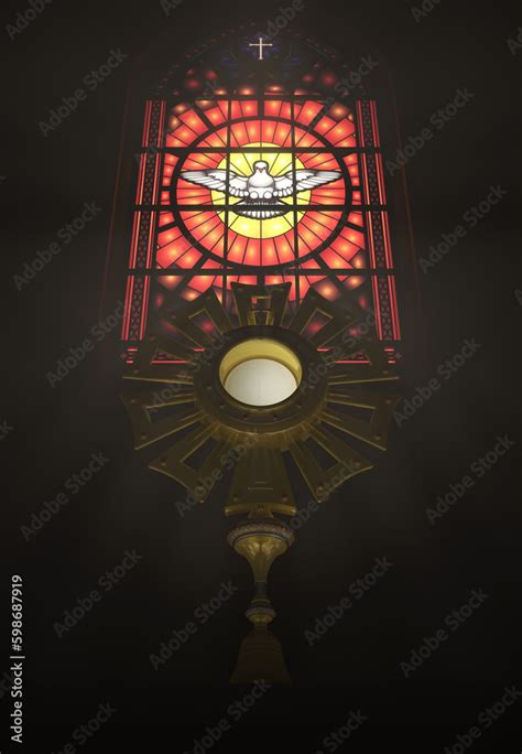 Jesus Cristo No Ostensório Presente No Sacramento Da Eucaristia