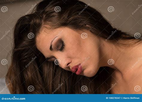 Brunette In Closeup Stock Image Image Of Face Closeup 108278347