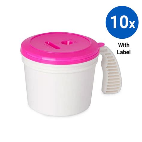 10x Collection Container Base And Standard Lid With Labels Pink Collection Box Au