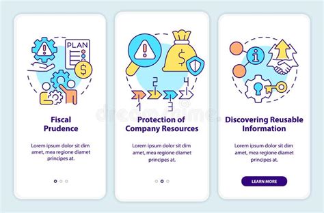 Risk Management Benefits Onboarding Mobile App Screen Stock Vector Illustration Of Guide Step