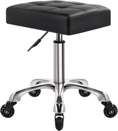 Heavy Duty Rolling Stool With Wheels Hydraulic Swivel Adjustable
