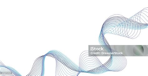 입자 파란색 물결 모양 선 추상 배경 벽지 벡터 일러스트 레이 션 디지털 기술 배너 배경 실 봉제 제품에 대한 스톡 벡터 아트 및 기타 이미지 Istock