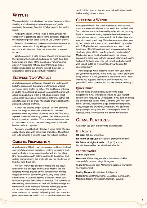 Witch Class Reupload With Pictures Visible Runearthedarcana