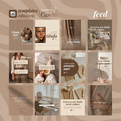 90 Templates Editáveis Canva Minimalist Gold Papel E Cia Kit