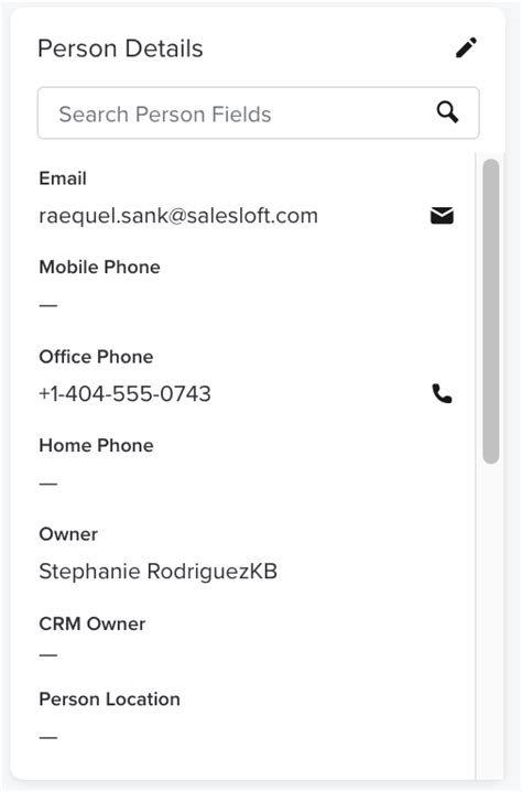 Person Field Configuration