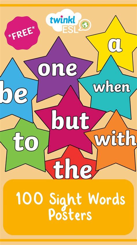 100 Star Sight Word Posters Artofit