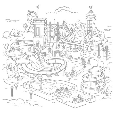 Water Park Coloring Pages Slide Dork Diaries Drawing Amusement Color