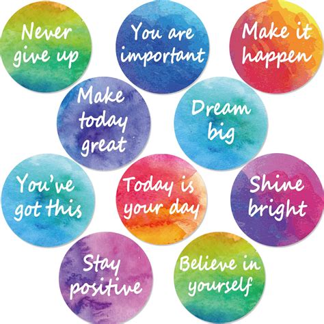 Buy 50pcs Positive Sayings Accents Watercolor Motivational Classroom