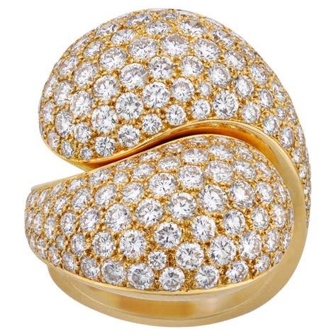 Diamond Oval Bypass Ring For Sale At 1stdibs