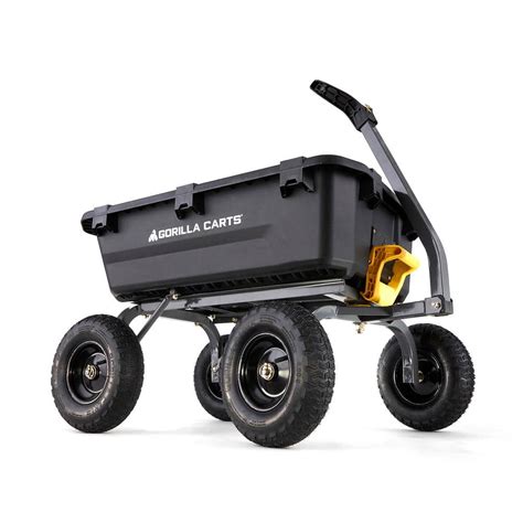 Gorilla Carts 7 Cu Ft Heavy Duty Plastic Dump Garden Cart 1200 Lbs