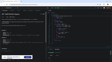 boina sowmya on linkedin 61daysofcode binarysearch algorithm perfectsquare javaprogramming…