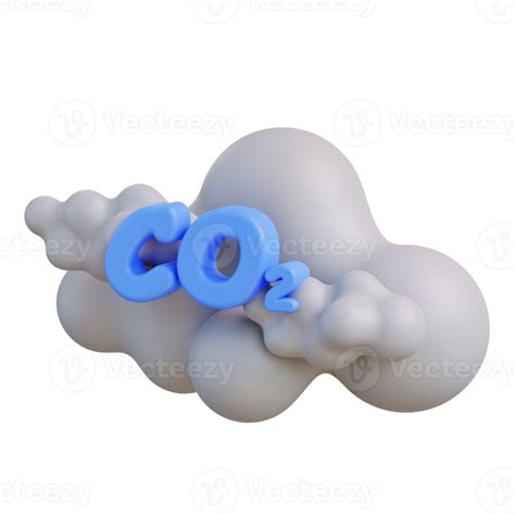 3d Illustration Of A Cloud With Carbon Dioxide 24729024 Png