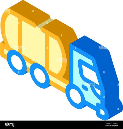 Liquid Transportation Truck Isometric Icon Vector Liquid