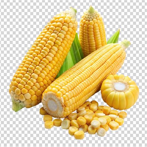 Premium Psd Corn On The Cob And Kernels On The Ground